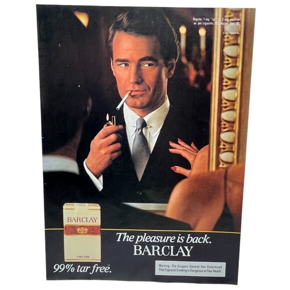 Art | Barclay Cigarettes Print Ad Vintage 1982 Sharp Dressed Man ...